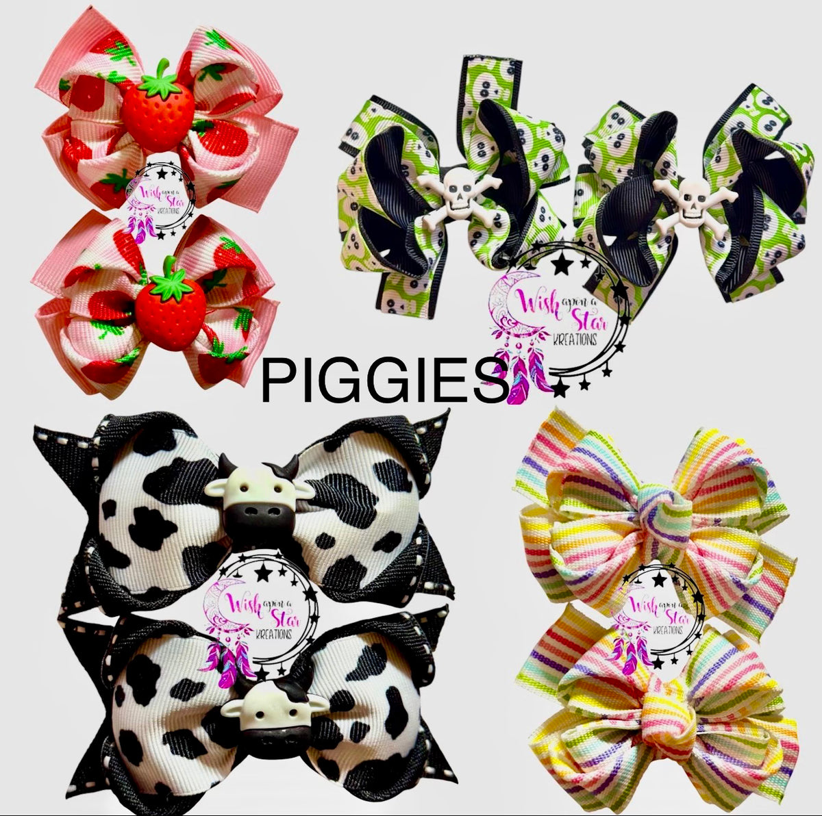 Piggie Hairbows – Wish Apon A Star Kreations